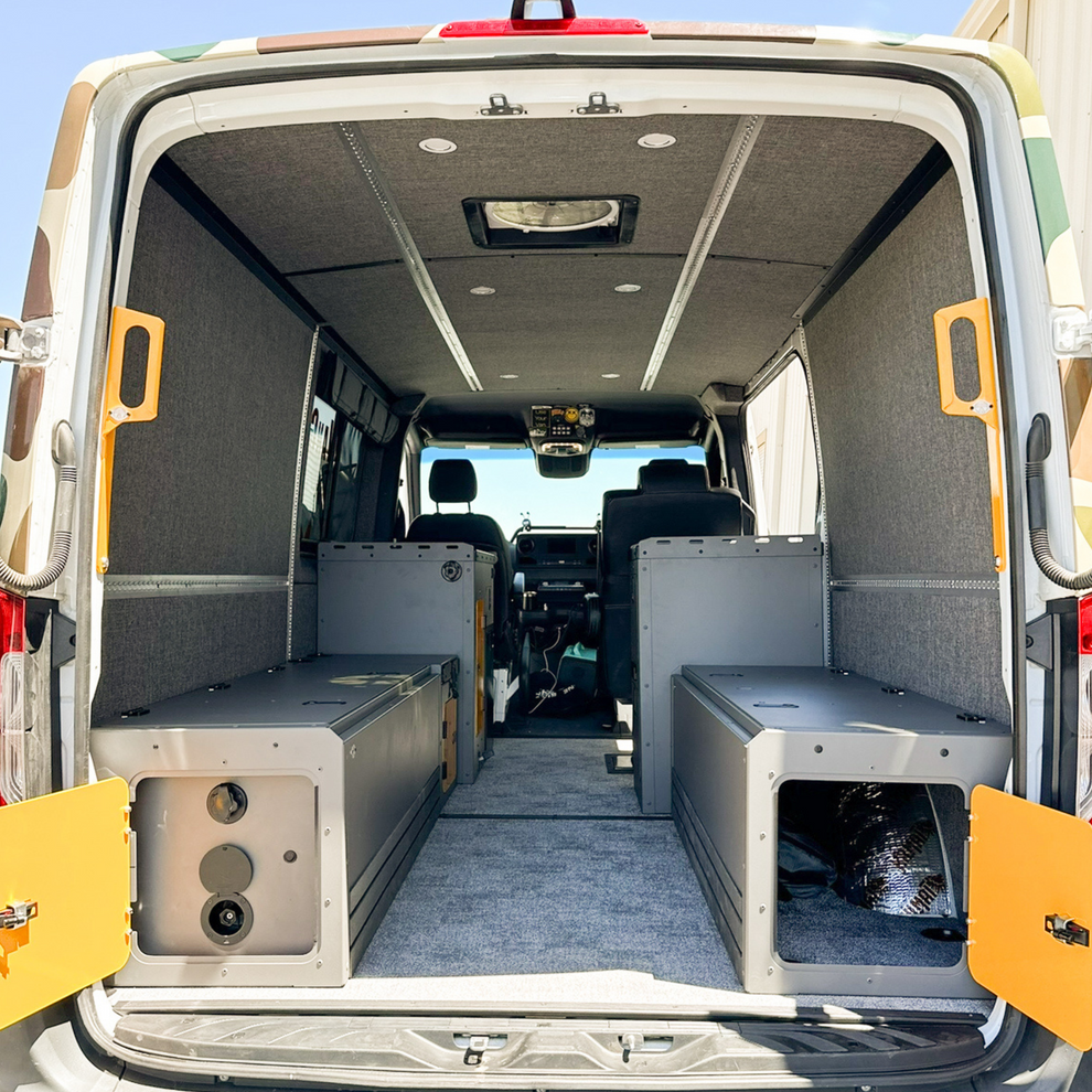 Adventure Van Low Fender Boxes | Aluminum Van Storage | Lost Hiway ...