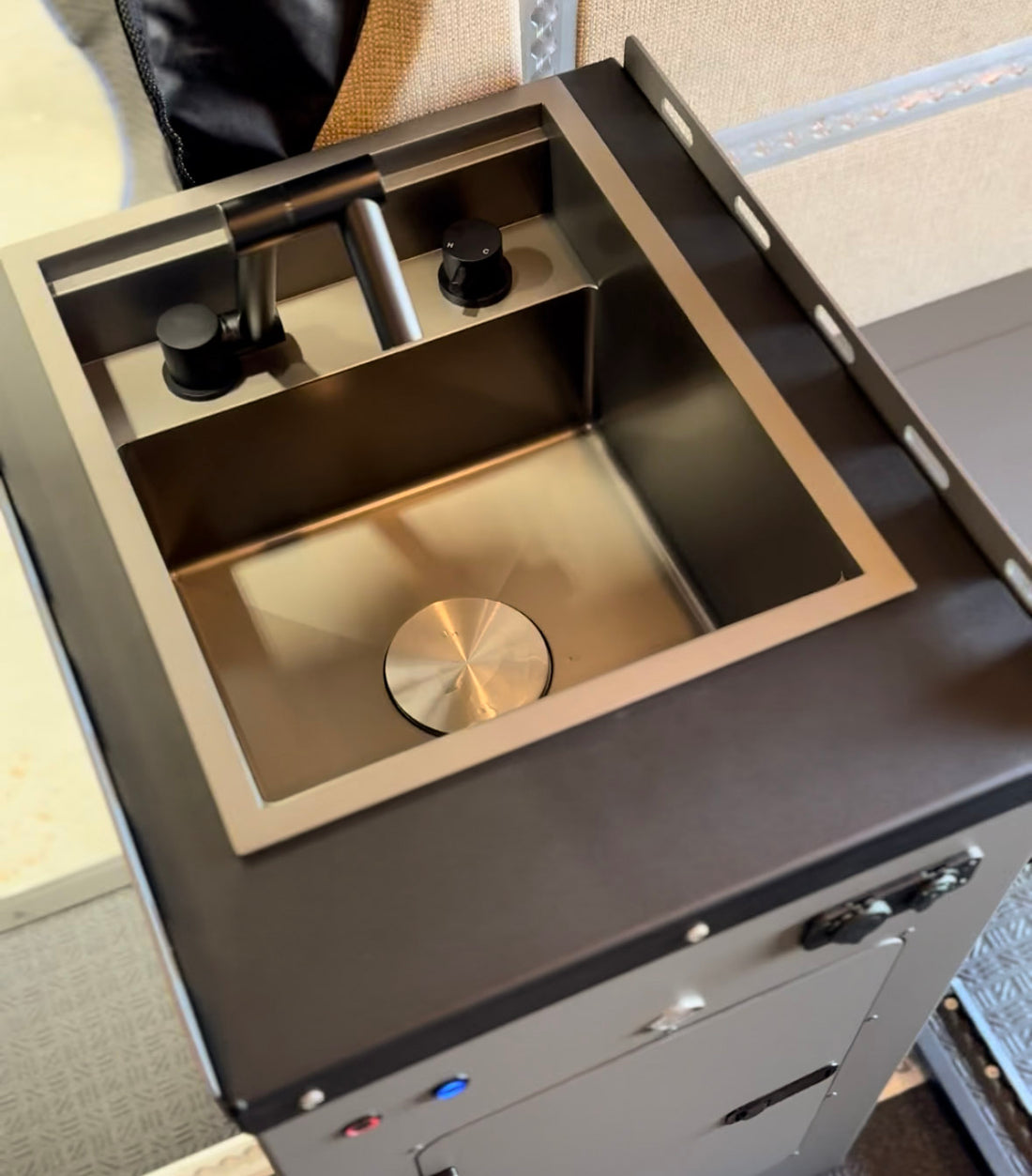Van Pedestal Galley | Aluminum Van Kitchen Unit | Lost Hiway Customs ...